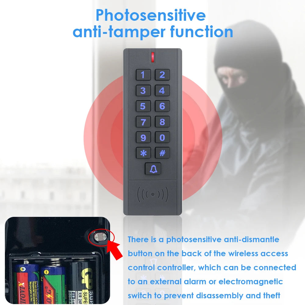 Wireless RFID Door Lock Keypad 125kHz/13.56MHz Waterproof Remote Acces ...