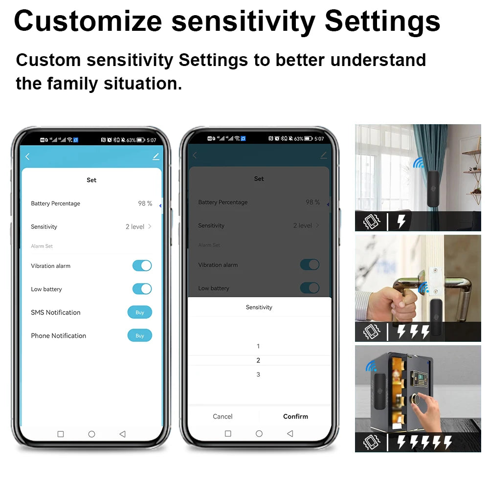 Smart Home WiFi Vibration Sensor with App Alerts - Motion Detection ...