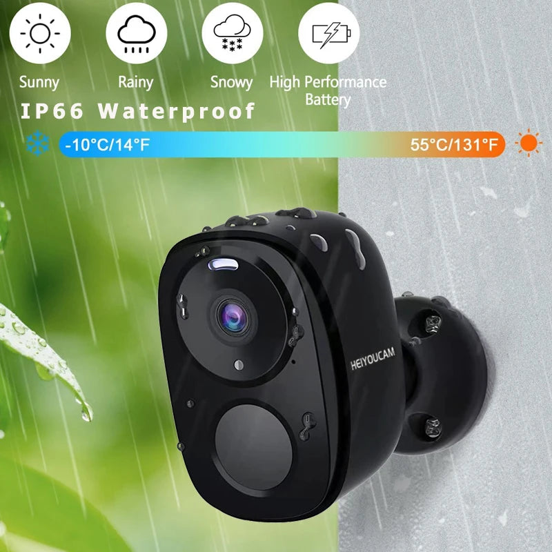 Wireless Outdoor Security Camera 2K, Battery Wifi, AI Motion, Siren, S ...